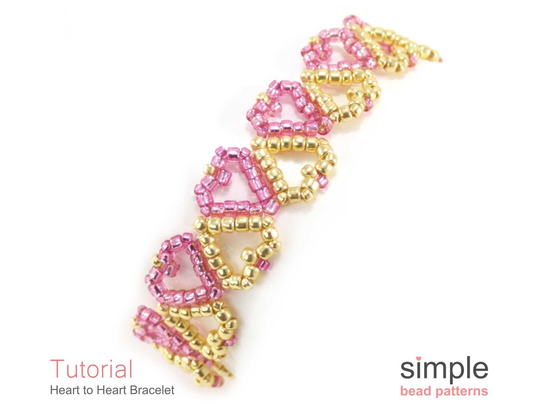 Beaded Heart Bracelet Pattern PDF: "heart to Heart Bracelet" Design - Etsy