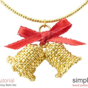 Beaded Bells Pattern, Beaded Christmas Earrings Pattern and Christmas ...