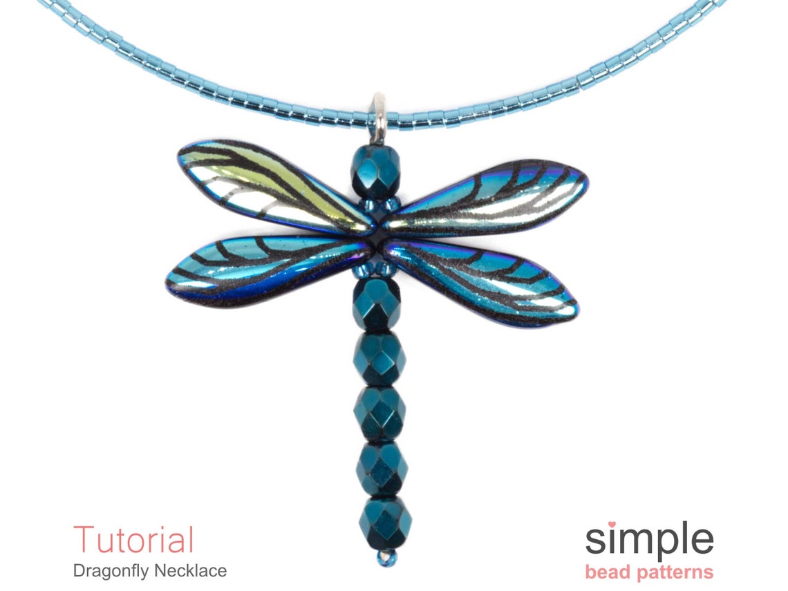 Dragonfly Necklace Beading Tutorial Beaded Dragonfly Pendant - Etsy