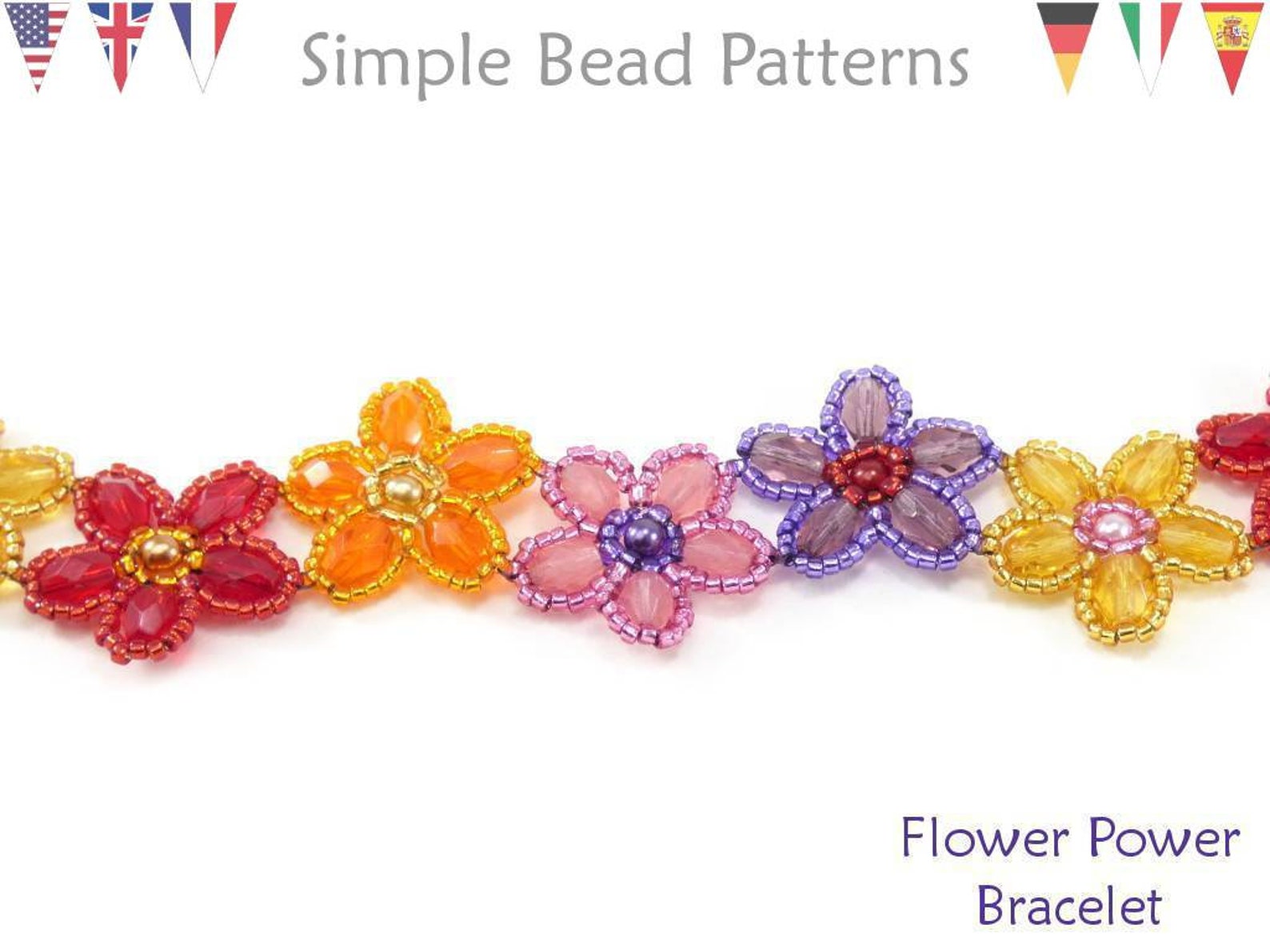 Beaded Flower Bracelet Bead Flower Pattern Tutorial | Etsy