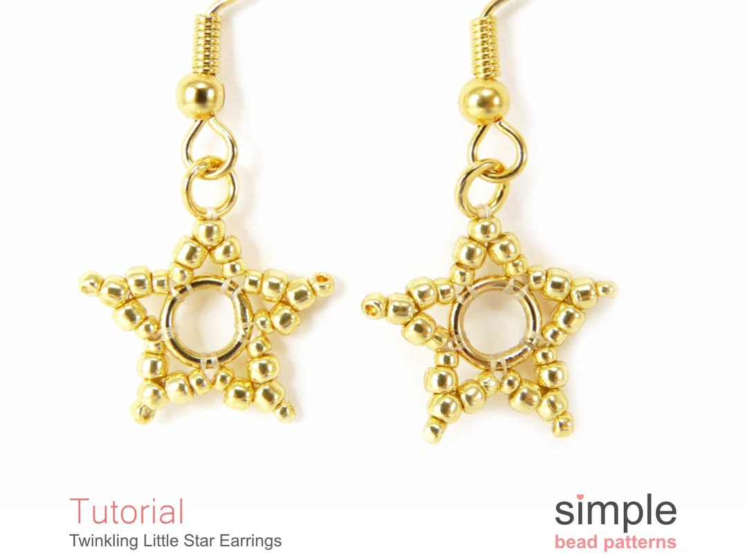 Beaded Star Earrings Beading Pattern and Tutorial for Beginners, Simple ...