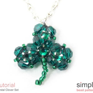 Beaded Shamrock Earrings & Necklace Beading Patterns, Beaded Shamrock ...
