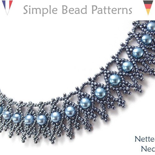 Pattern Seed Beaded Necklace Netting Stitch Tutorial - Etsy