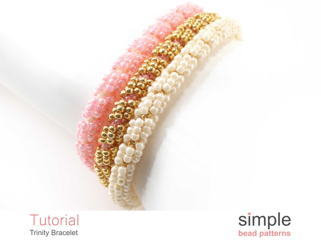 Spiral Beaded Rope Bracelet Pattern, Simple Bead Patterns, Beadweaving ...