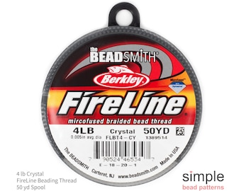 6 LB Crystal Fireline Beading Thread 50 Yds Fireline Crystal 6lb ...