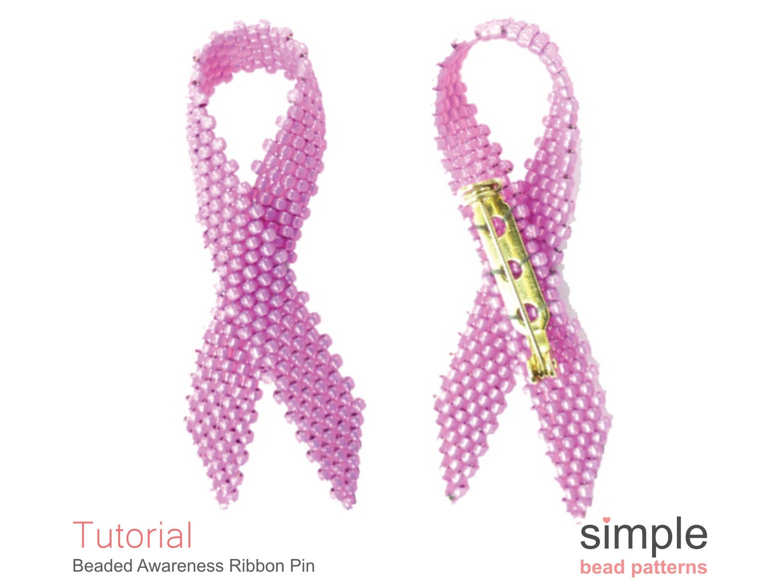 Breast Cancer Ribbon Tutorial PDF: "beaded Awareness Ribbon Pin" Design ...
