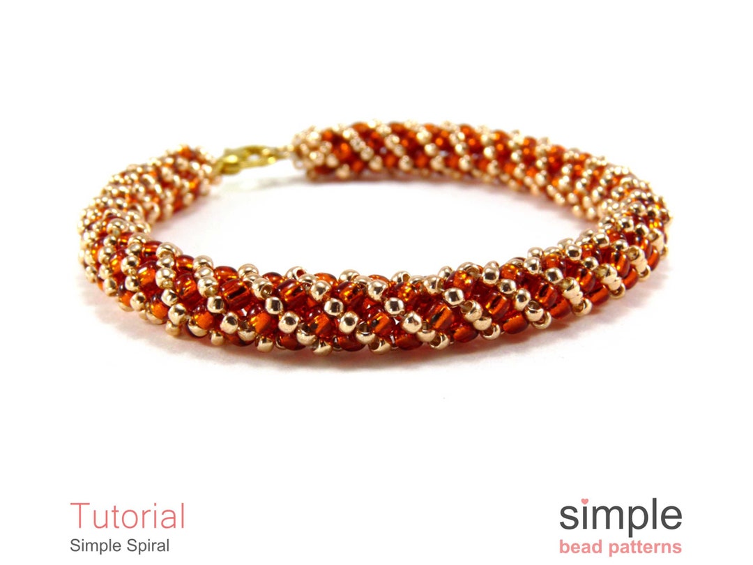Russian Spiral Stitch Beading Pattern, Beaded Bracelet Tutorial DIY ...