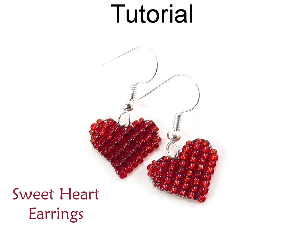 Beaded Heart Earrings Pattern Beading Hearts Beadweaving | Etsy