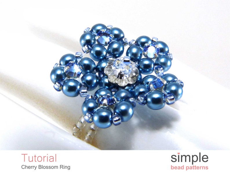 Cherry Blossom Ring Beading Tutorial Pattern Beaded Flower - Etsy