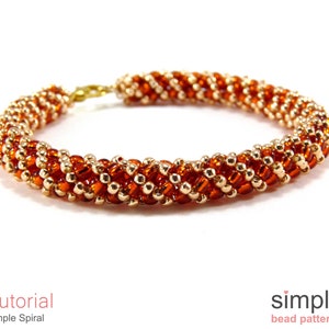 Russian Spiral Stitch Beading Pattern, Beaded Bracelet Tutorial DIY ...
