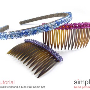 Beading Pattern Tutorial, DIY Beaded Headband, Beaded Hair Comb ...
