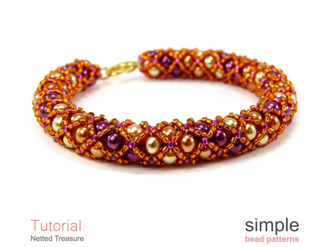 Beading Pattern Beaded Tube Bracelet / Necklace, Bead Weaving Pattern ...