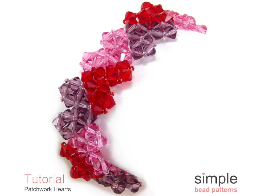 Beaded Heart Bracelet Pattern, Beading Hearts Beadweaving Tutorial ...