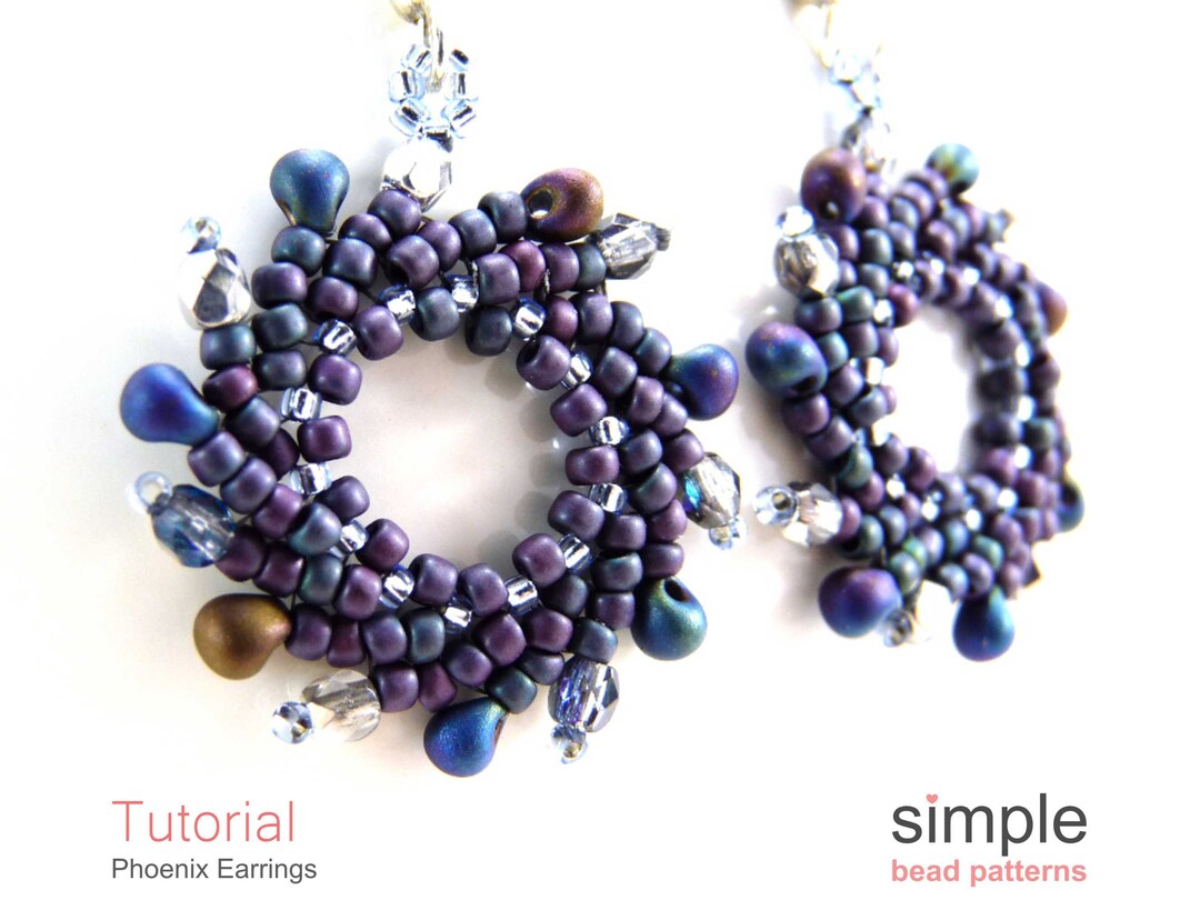 Beaded Drop Earrings Pattern, Beaded Hoop Earrings Tutorial, Seed Bead ...