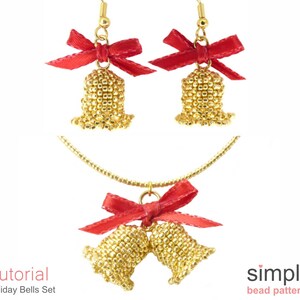 Beaded Bells Pattern, Beaded Christmas Earrings Pattern and Christmas ...