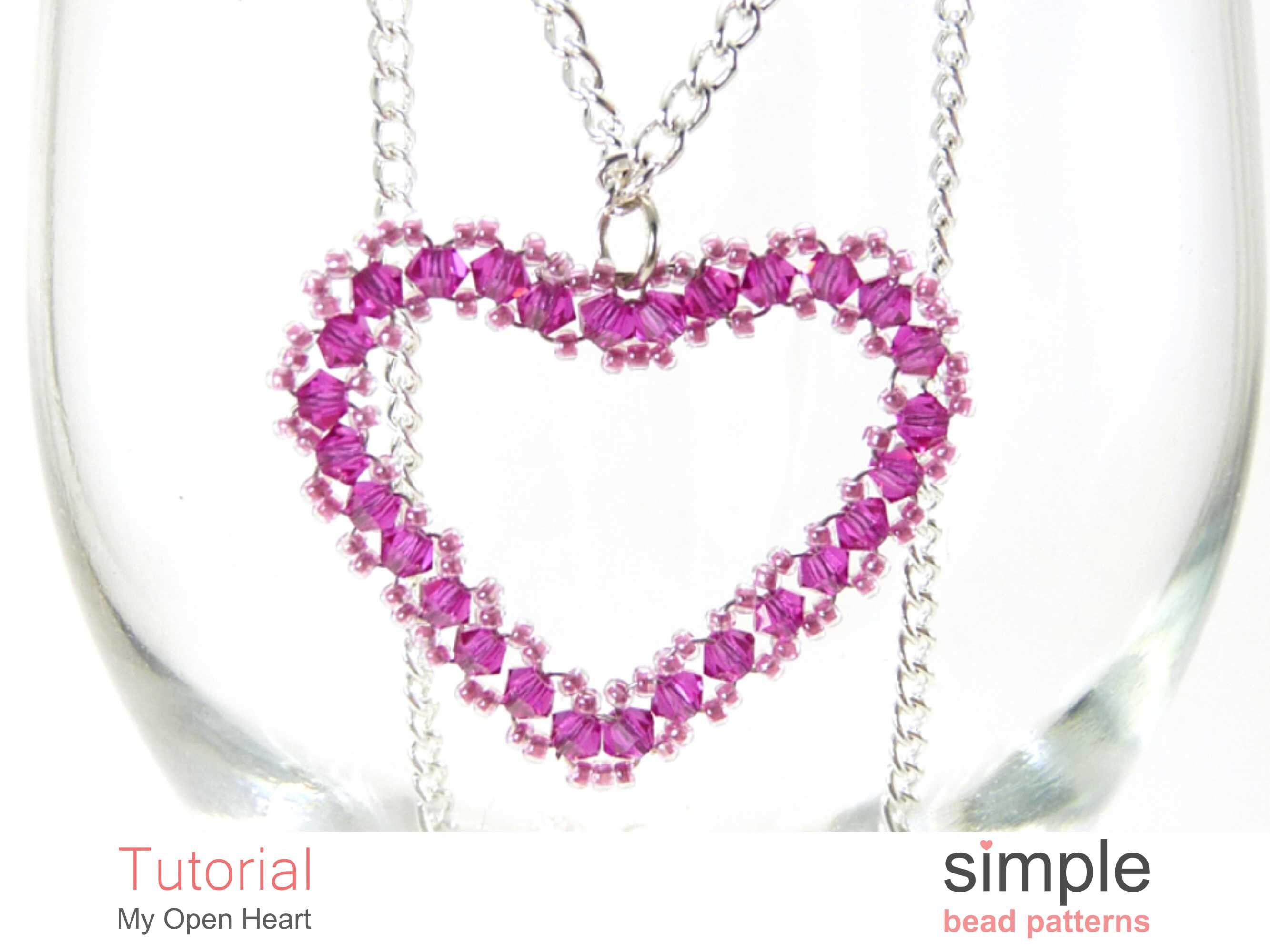 Beaded Heart Pendant Necklace Beading Tutorials and Patterns - Etsy