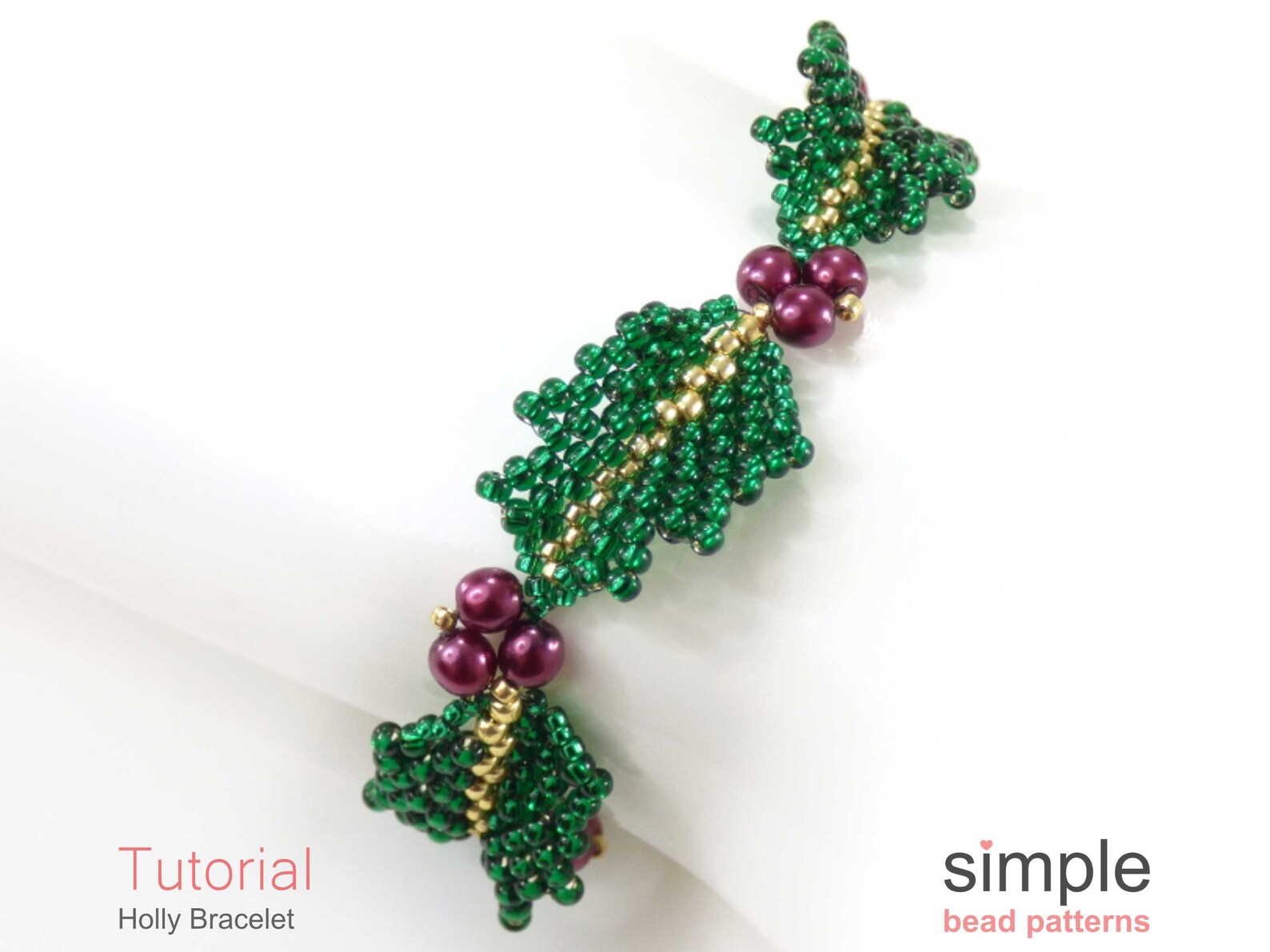 Beaded Holly Leaf Bracelet Pattern PDF: "holly Bracelet" Design - Etsy