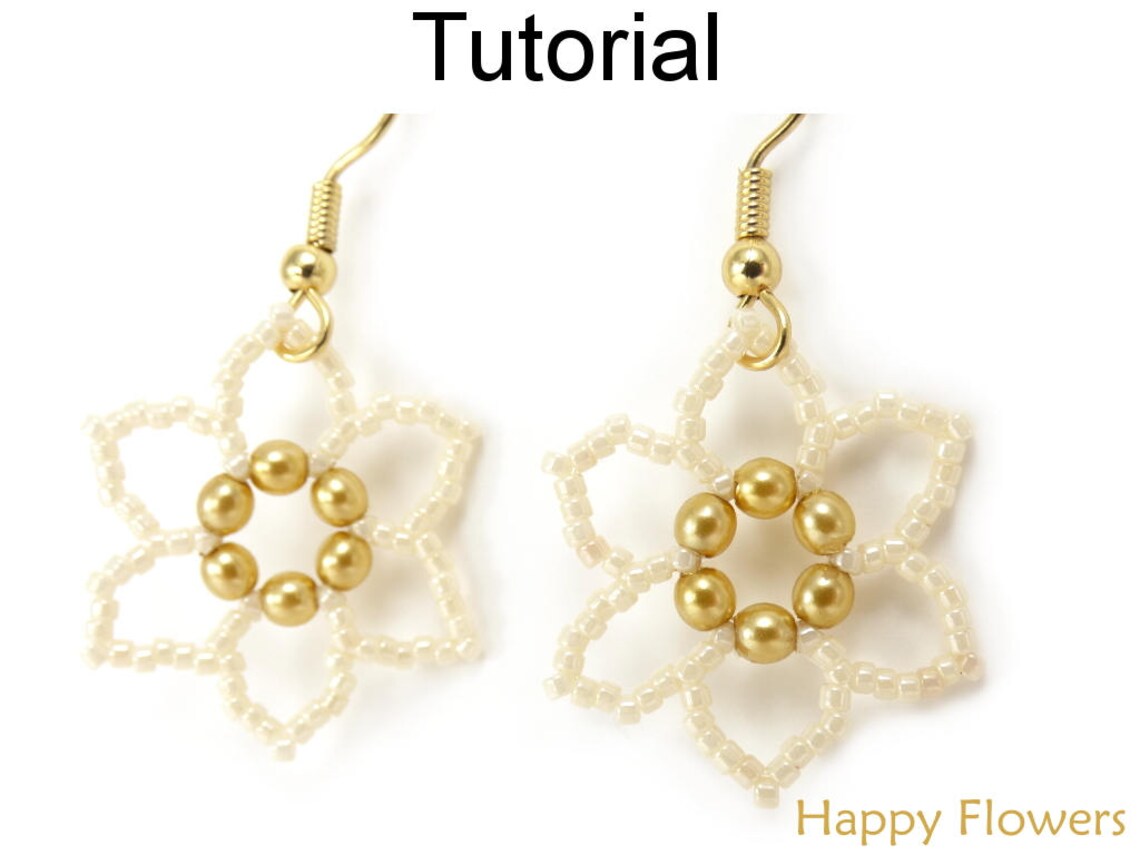 Beaded Flower Earrings Tutorial DIY Beaded Lace Flowers DIY | Etsy
