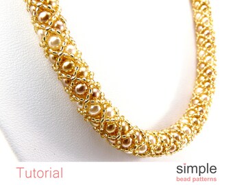 Beading Pattern Beaded Tube Bracelet / Necklace Bead Weaving | Etsy