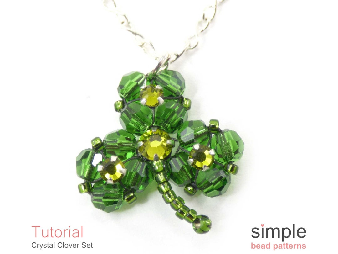 Beaded Shamrock Earrings & Necklace Beading Patterns, Beaded Shamrock ...