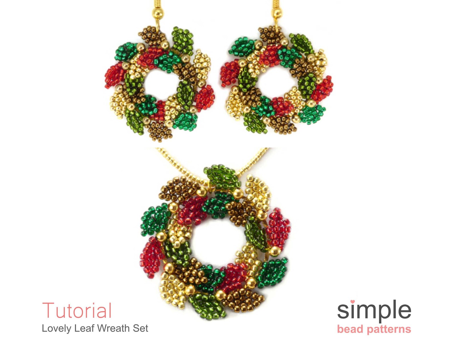 Christmas Wreath Seed Bead Patterns Earrings Beaded Wreath - Etsy