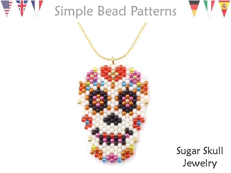 Beaded Sugar Skull Bead Patterns Halloween Beading Day of the | Etsy
