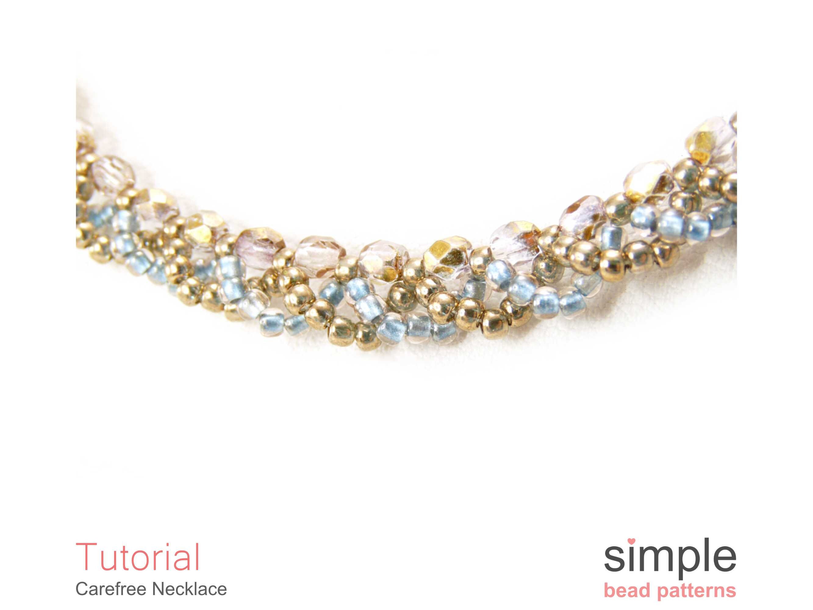 Easy Beaded Necklace Pattern PDF: "carefree Necklace" Design - Etsy
