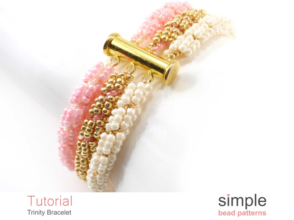 Spiral Beaded Rope Bracelet Pattern Simple Bead Patterns - Etsy