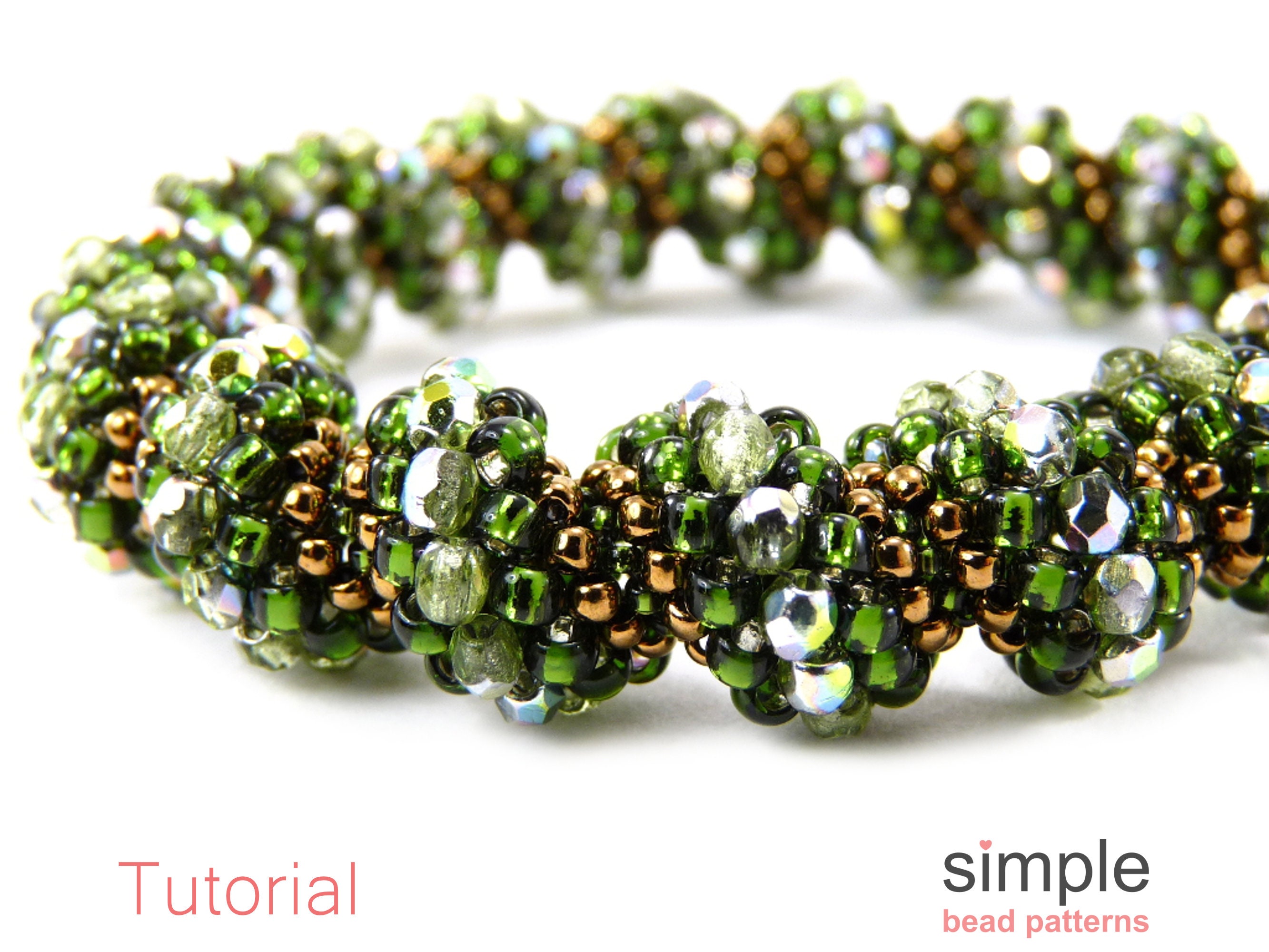 Cellini Spiral Tubular Peyote Stitch Patterns Beaded Bracelet | Etsy