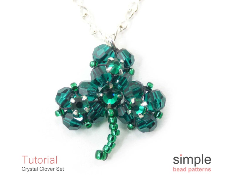 Beaded Shamrock Earrings & Necklace Beading Patterns Beaded - Etsy
