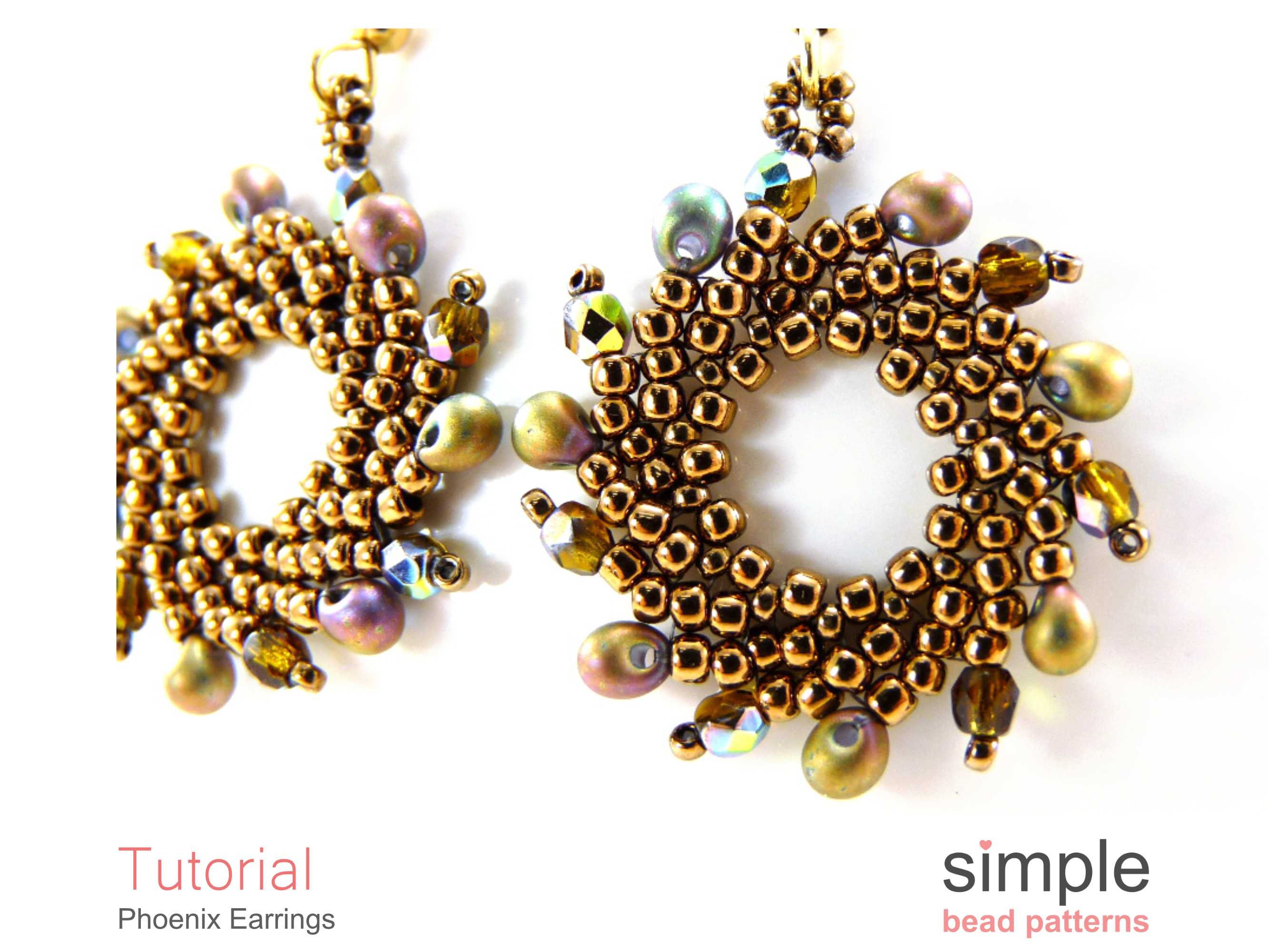 Beaded Drop Earrings Pattern Beaded Hoop Earrings Tutorial - Etsy Singapore