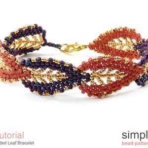 Russian Leaf Bracelet Pattern Tutorial, Jewelry Making Beading Pattern ...