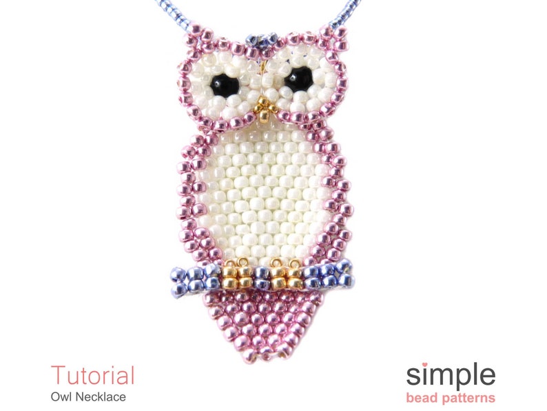 Beaded Owl Pattern Beaded Owl Pendant Necklace Tutorial Owl - Etsy
