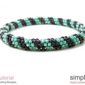 Beading Pattern, Simple Bead Patterns, Beaded Bangle Bracelet Beading ...