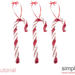 Beaded Candy Cane Ornament DIY Christmas Beading Ornaments | Etsy