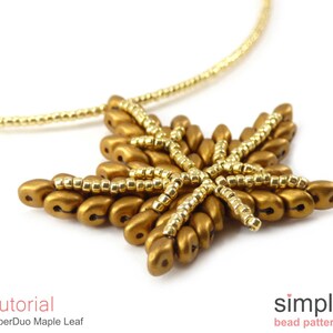 Autumn Beaded Maple Leaf Necklace Superduo Bead Patterns - Etsy
