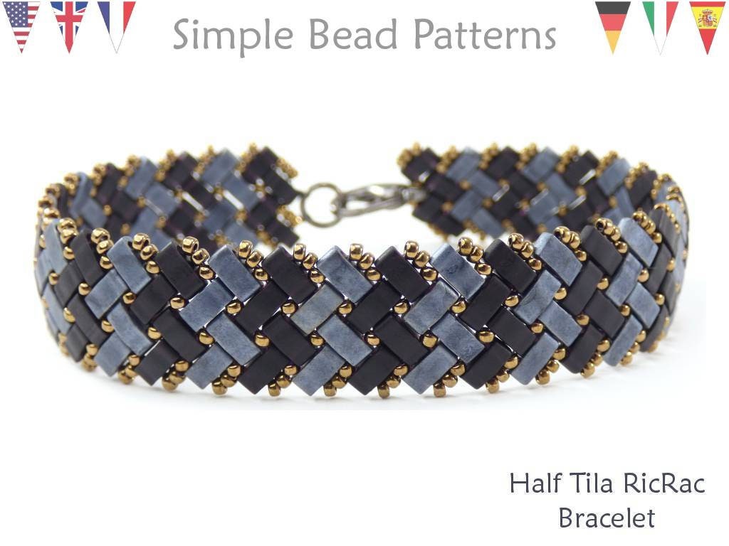 Beaded Bracelet Patterns Herringbone Bead Stitching Half | Etsy