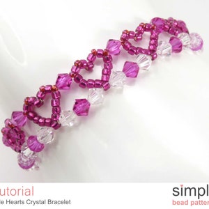 Beaded Hearts Seed Bead Bracelet Beading Pattern and Tutorial - Etsy