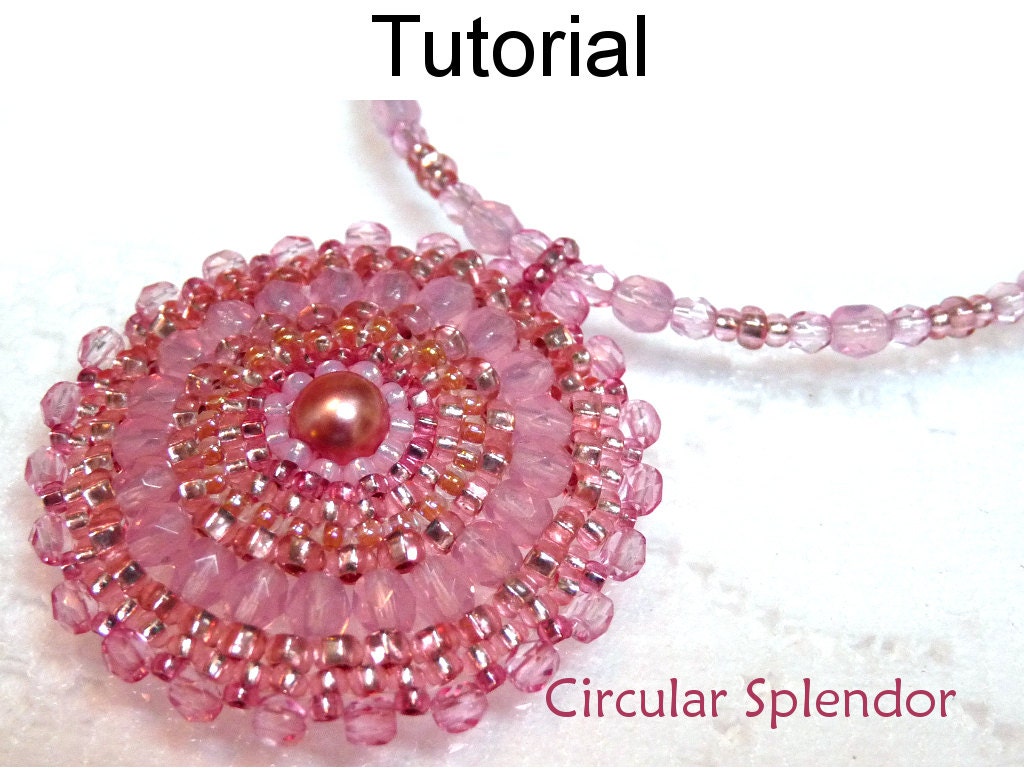 Simple Bead Patterns Pendant Beading Tutorial Circular | Etsy
