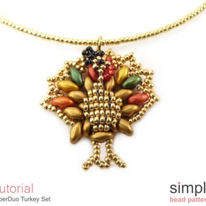 Beaded Turkey Earrings Pattern Tutorial, Superduo Earrings and Necklace ...
