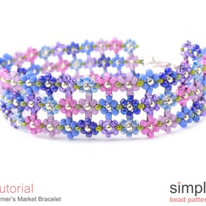 Daisy Chain Tutorial, Wide Beaded Bracelet Beading Pattern, Jewelry ...