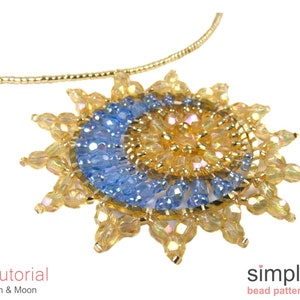 Sun and Moon Beaded Necklace Pattern, Moon Sun Pendant Bead Weaving ...
