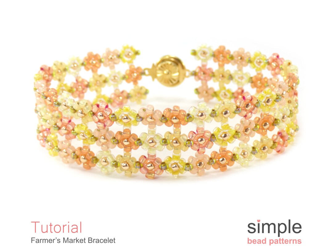 Daisy Chain Tutorial, Wide Beaded Bracelet Beading Pattern, Jewelry ...