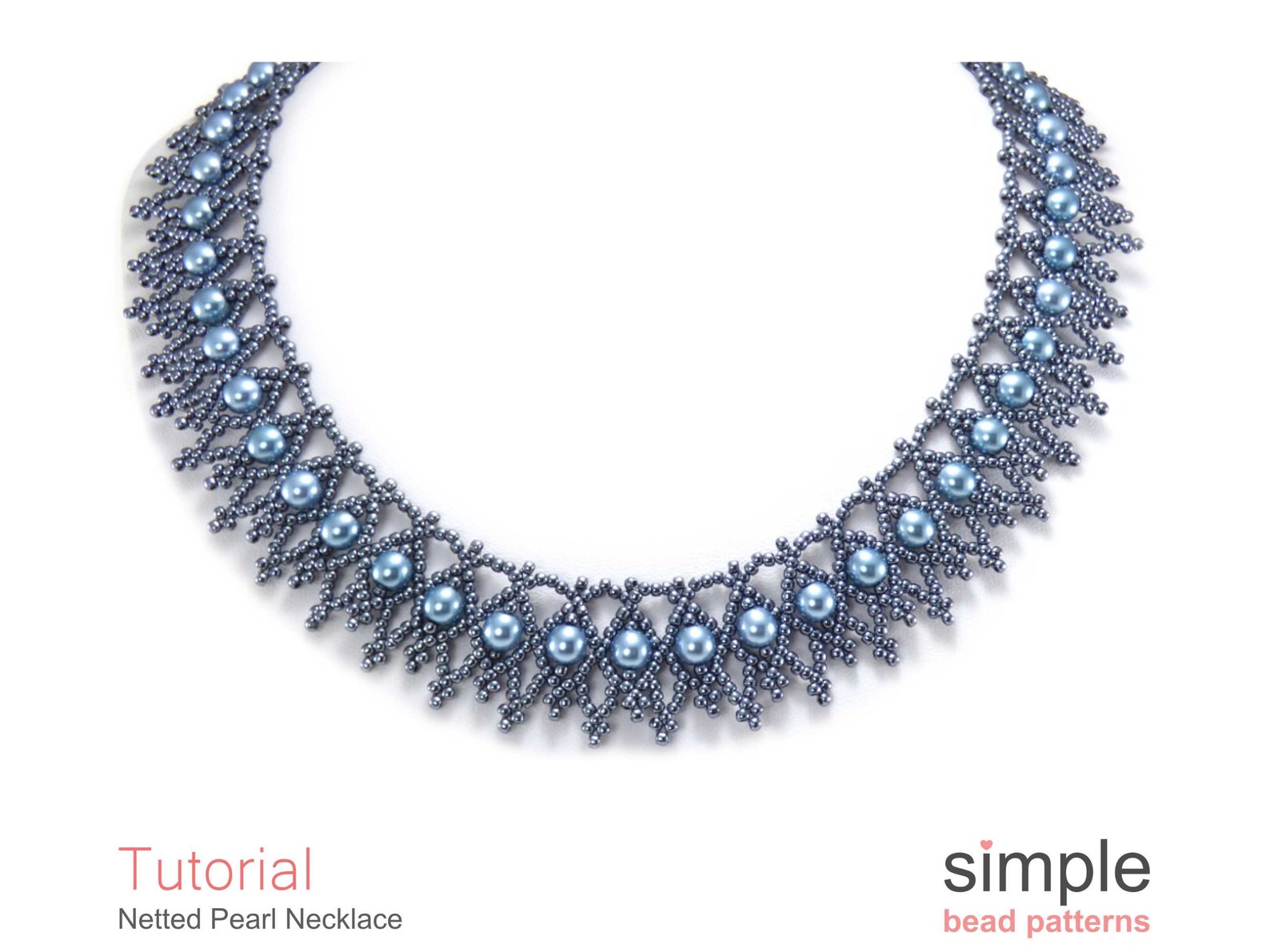 Beaded Netting Necklace Pattern Netted Stitch Pearl Necklace - Etsy
