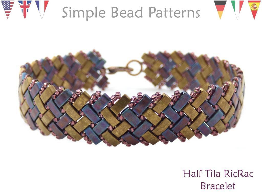 Beaded Bracelet Patterns Herringbone Bead Stitching Half | Etsy