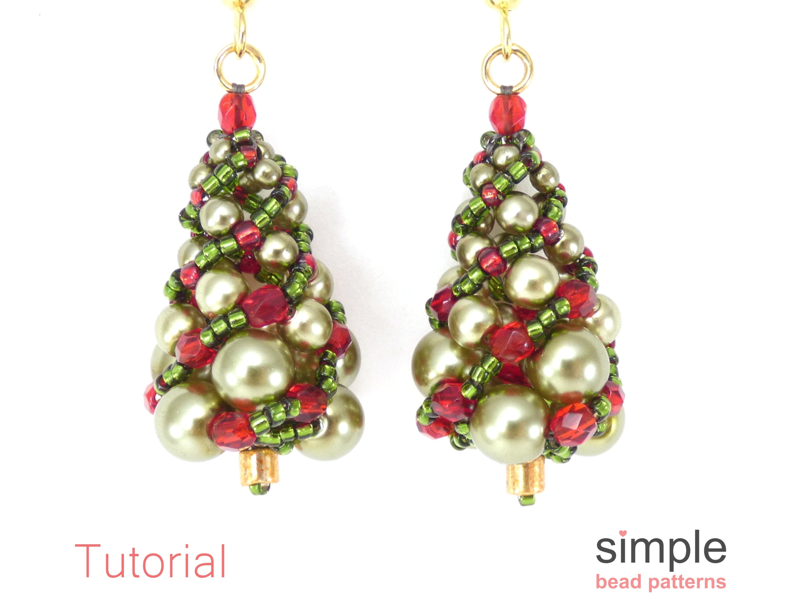 Beaded Christmas Tree Earrings Pattern Beaded Dangle | Etsy