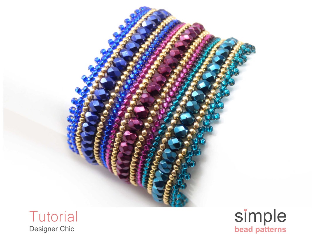 Bracelet Pattern, Beaded Bracelet Jewelry Making Tutorial, Herringbone ...