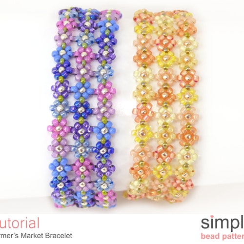 Daisy Chain Tutorial Wide Beaded Bracelet Beading Pattern - Etsy