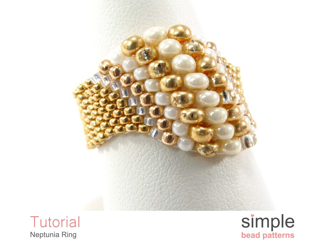 Beaded Ring Beading Pattern, Ring Jewelry Making Tutorial, Beaded Ring Tutorial Odd Count Peyote ...