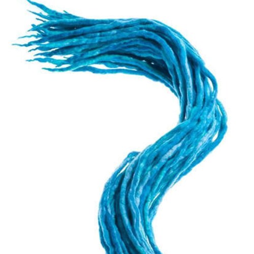 Wool Dreadlocks Light Blue Blend Custom Wool Dreads Double | Etsy